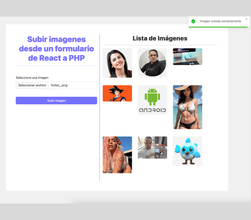 Cómo subir imagenes desde un formulario de React.js a PHP | Urian Viera