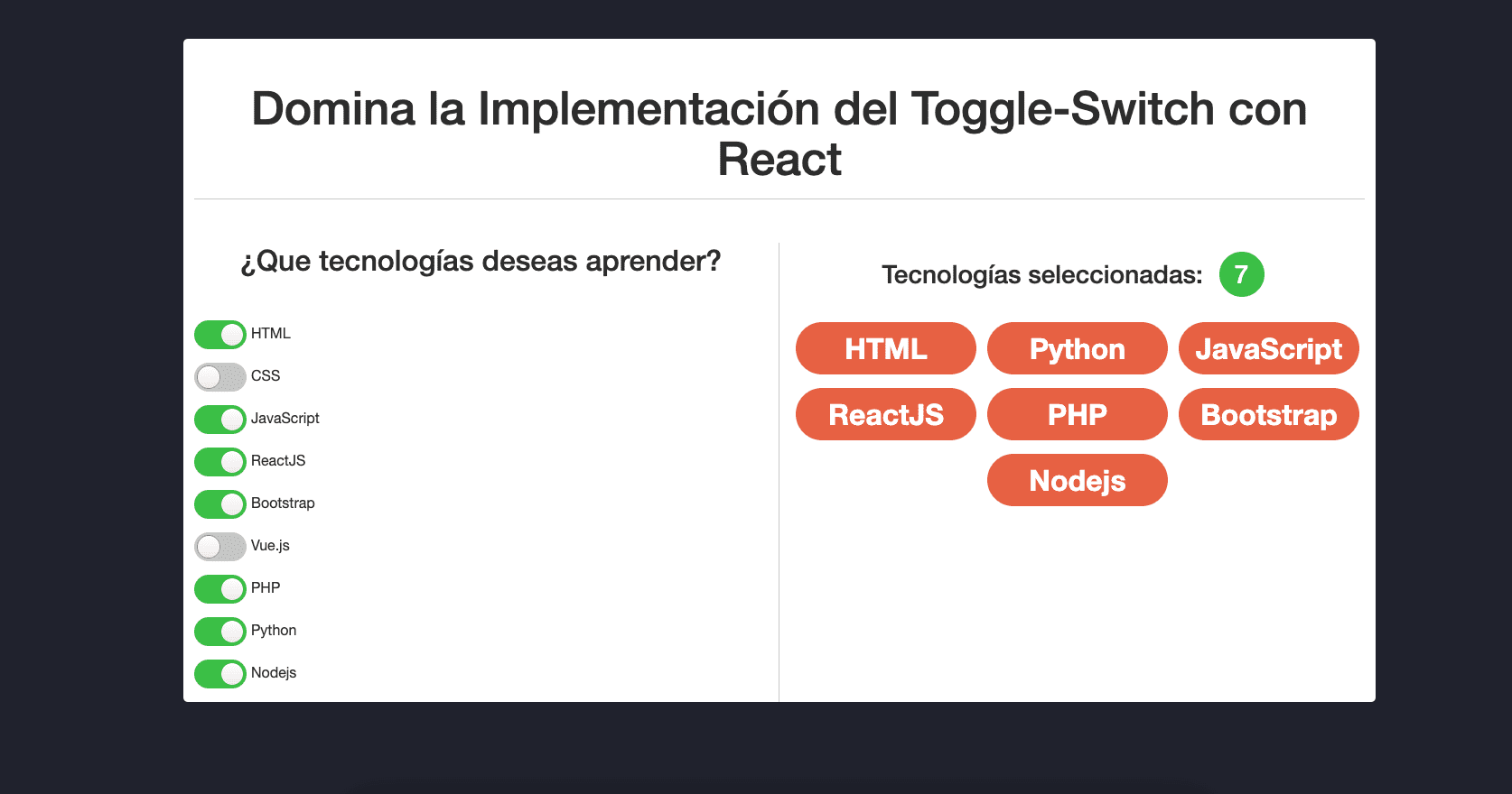 Domina la Implementación del Toggle-Switch con React | Urian Viera